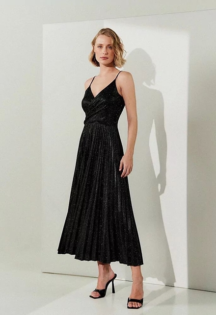 VESTIDO MIDI PLISSADO LUARA - VESTIDO MIDI PLISSADO LUARA - MX V24
